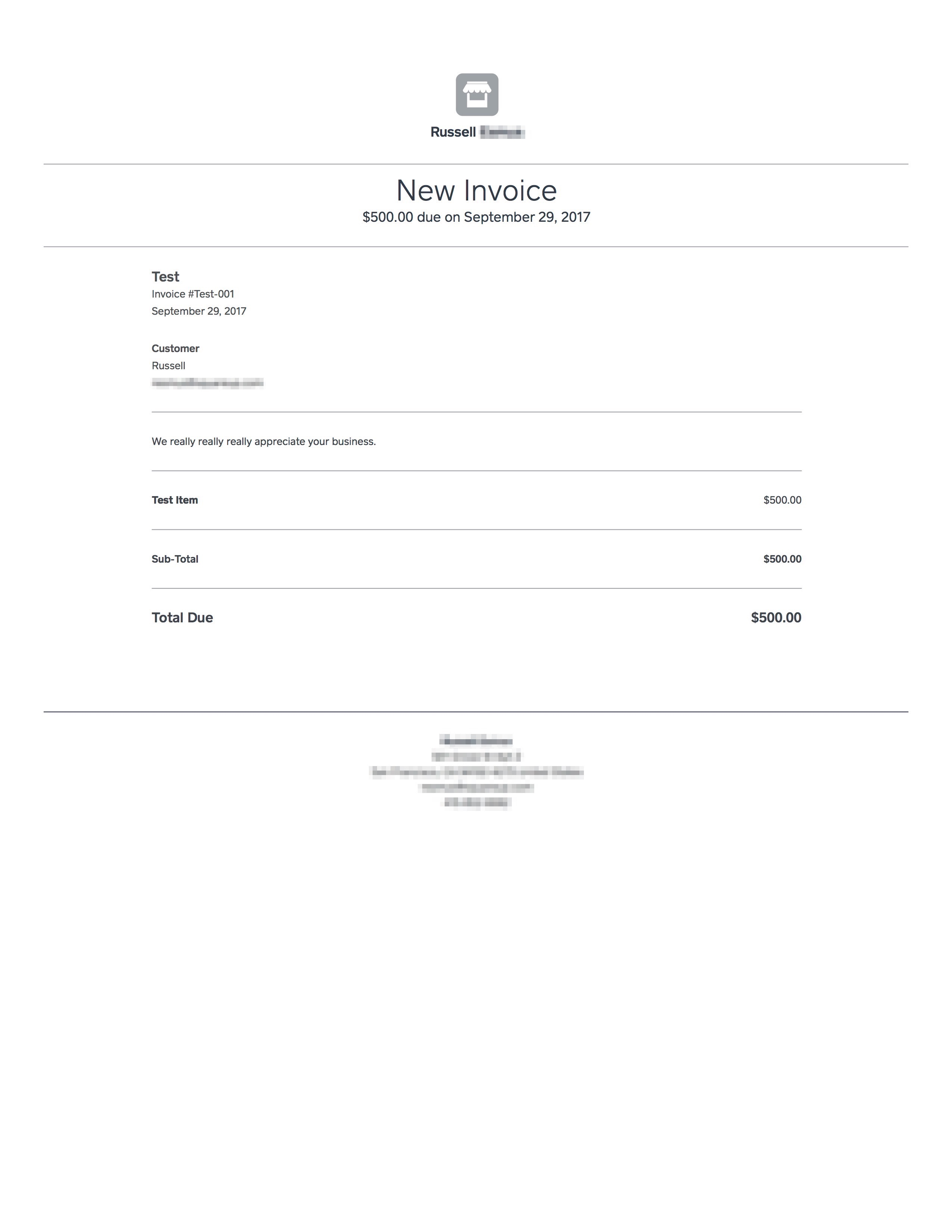 Invoice Template Square